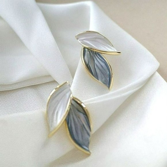 Ae Cee R. | Jewelry | Natalie Elyse Leaf Earrings In Soft Blue And ...